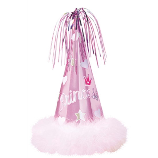 PartyMart. WEARABLES - FOIL PRINCESS CONE HAT WITH MARABOU