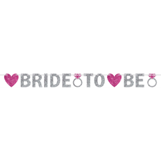PartyMart. BRIDE TO BE GLITTER LETTER BANNER