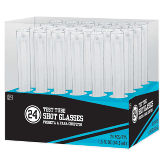 PartyMart. TEST TUBE SHOT GLASSES CLEAR 24CT