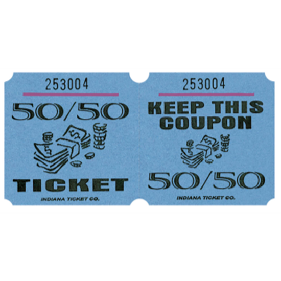 PartyMart. 50/50 TICKETS ROLL BLUE - (1000/rl)