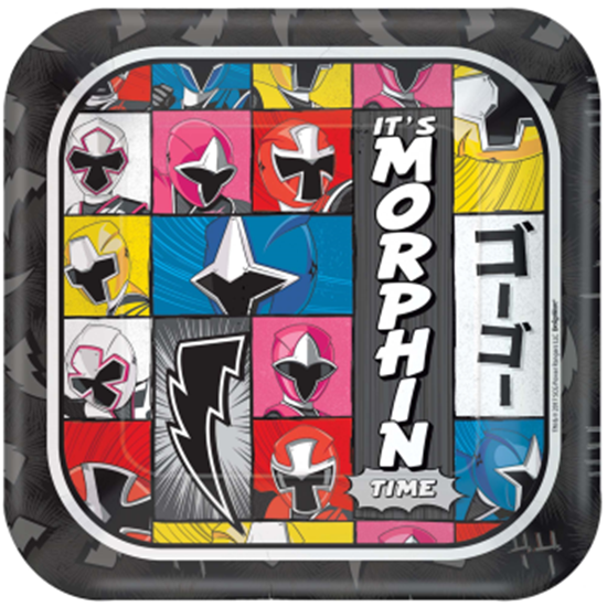 PartyMart. POWER RANGERS - 7" SQUARE PLATE