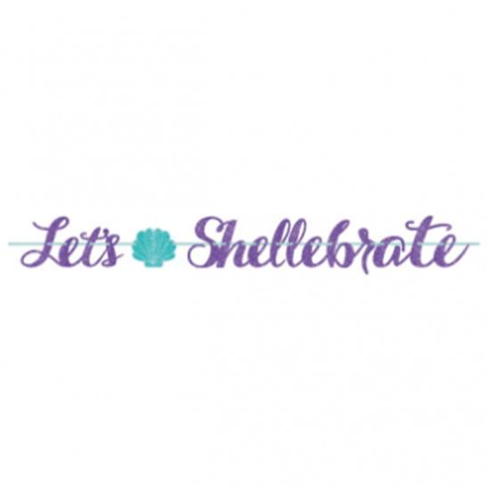 PartyMart. MERMAID - LETS SHELLABRATE RIBBON GLITTER BANNER