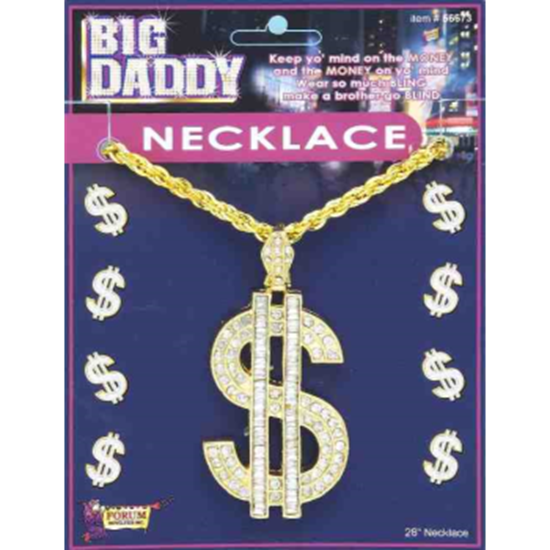 PartyMart. BIG DADDY METAL DOLLAR NECKLACE