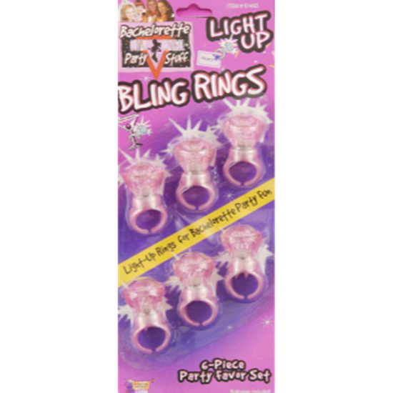 PartyMart. BACHELORETTE BLING RINGS 6/PACKAGE