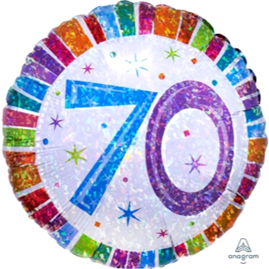 PartyMart. 70th - 18" FOIL BALLOON - RADIANT BIRTHDAY