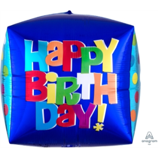 PartyMart. BRIGHT HAPPY BIRTHDAY CUBE SHAPE FOIL