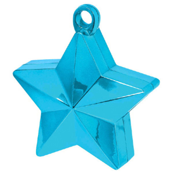 PartyMart. PLASTIC STAR BALLOON WEIGHT - CARIBBEAN BLUE