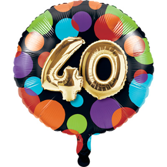 PartyMart. 40th - 18" FOIL - BALLOON BIRTHDAY