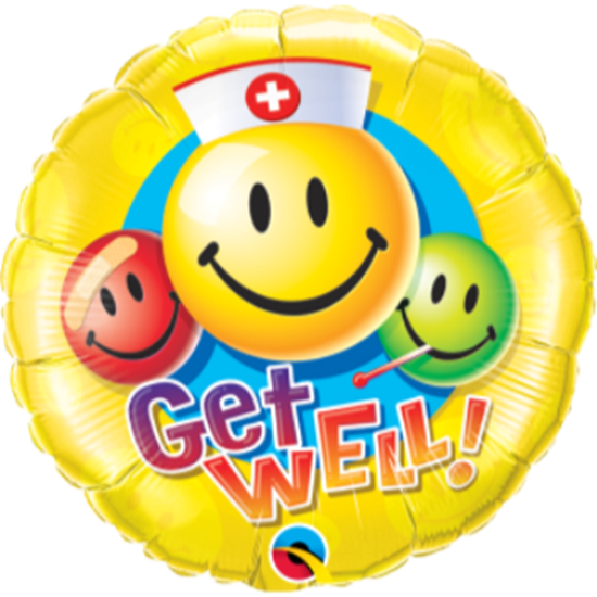 PartyMart. 18" FOIL - GET WELL SMILEY FACES