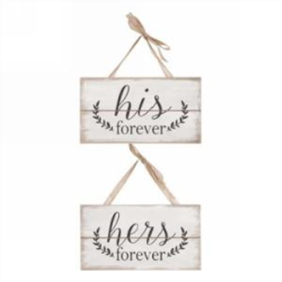 PartyMart. HIS FOREVER HERS FOREVER HANGING PLAQUE