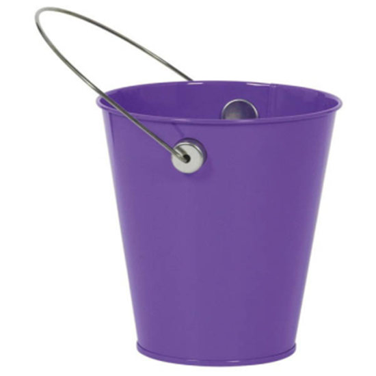 PartyMart. METAL BUCKET WITH HANDLE - PURPLE