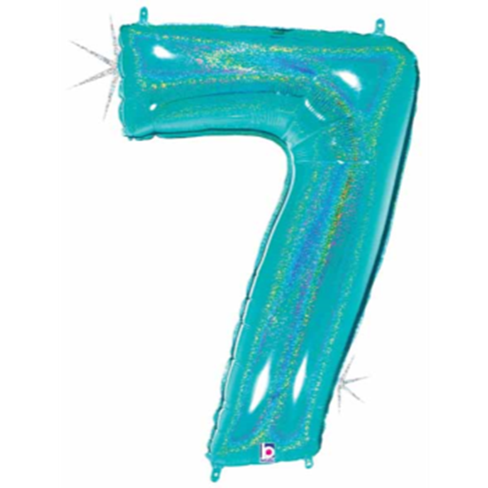 PartyMart. 40'' NUMBER 7 SUPERSHAPE - TURQUOISE