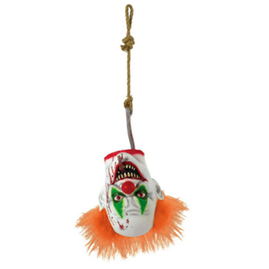 PartyMart. CREEPY CARNIVAL HANGING CLOWN HEAD PROP