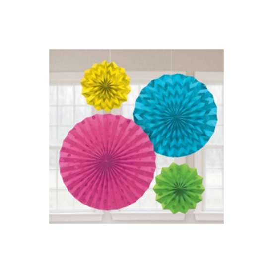 PartyMart. MULTI COLOR PAPER FANS - ASSORTED SIZES